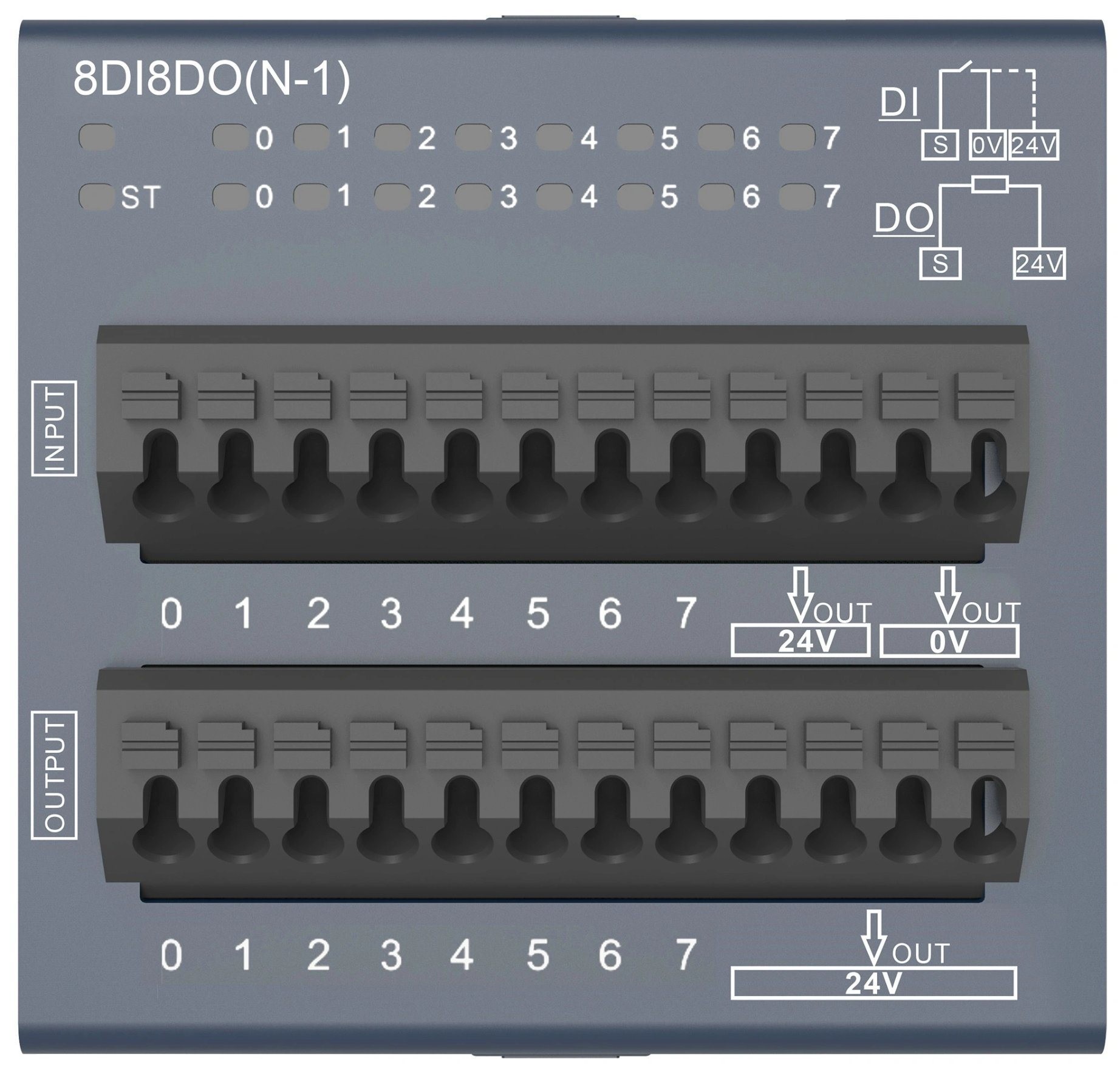 Decowell tự động điều khiển đa chức năng mô-đun 8DI8DO tích hợp PLC IO module